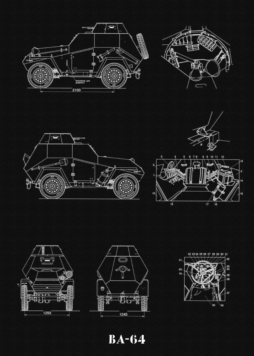 'BA 64' Poster, picture, metal print, paint by Blueprint Expert | Displate