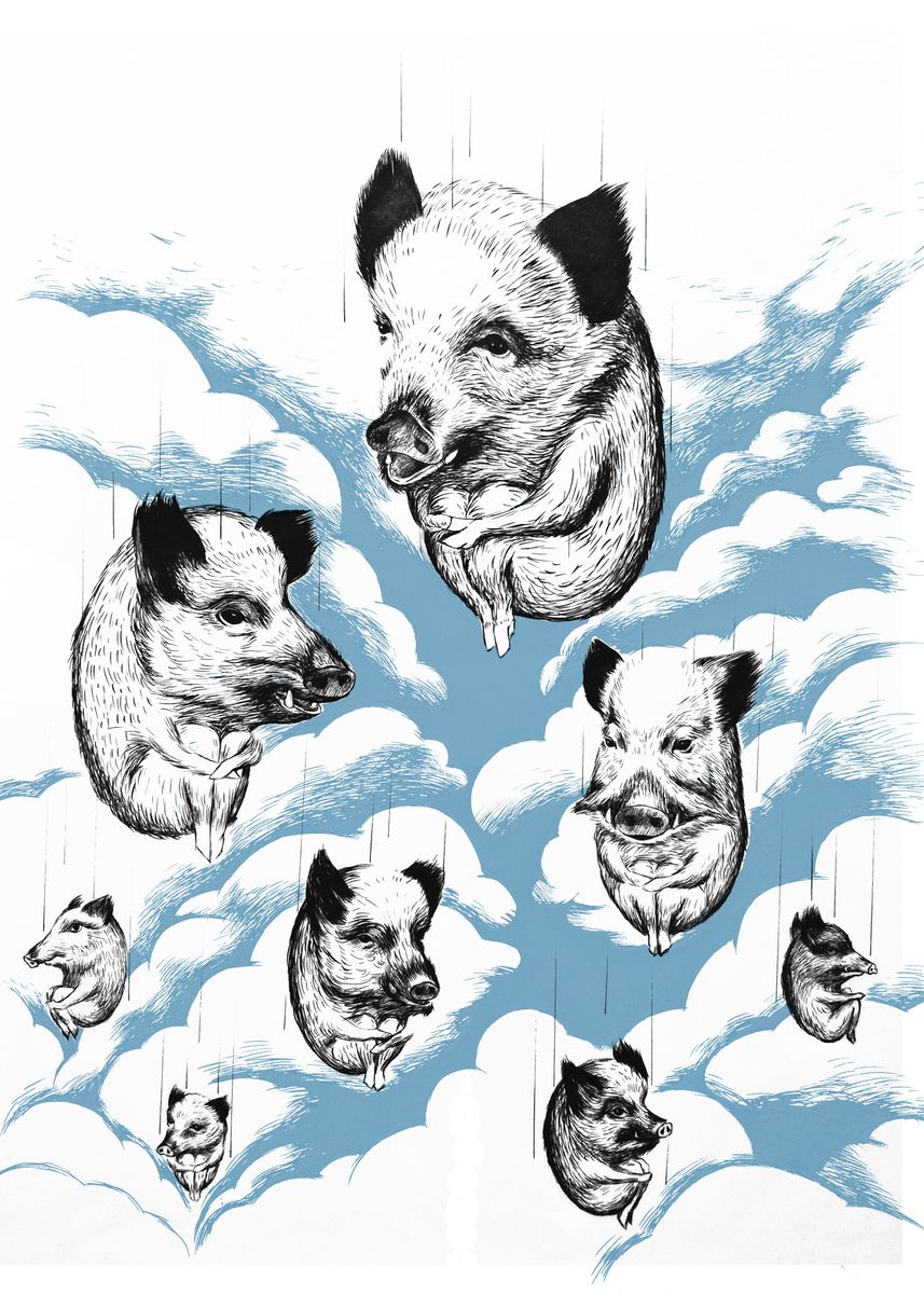 'Pig bomb' Poster by Deep root Bkk | Displate