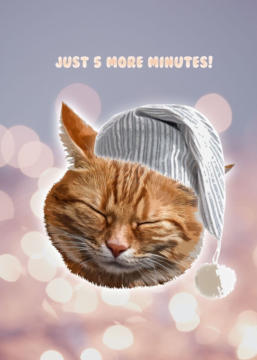 'Snooze Kitty' Poster, picture, metal print, paint by POLI Store | Displate