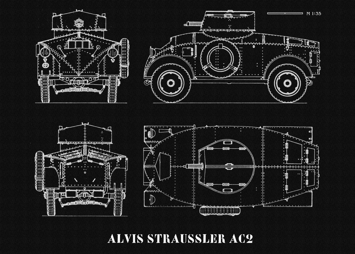 'ALVIS STRAUSSLER AC2' Poster by Blueprint Expert | Displate