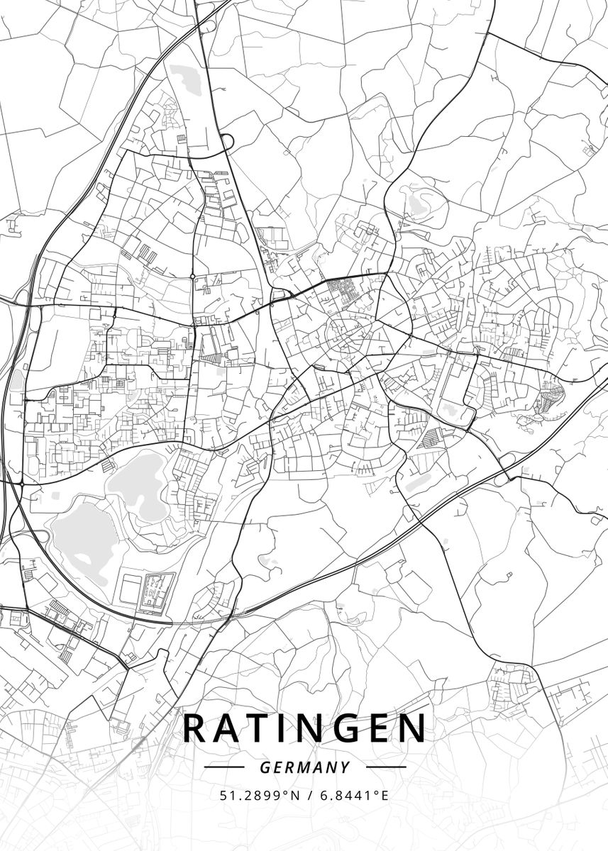 'Ratingen Germany' Poster by Designer Map Art | Displate