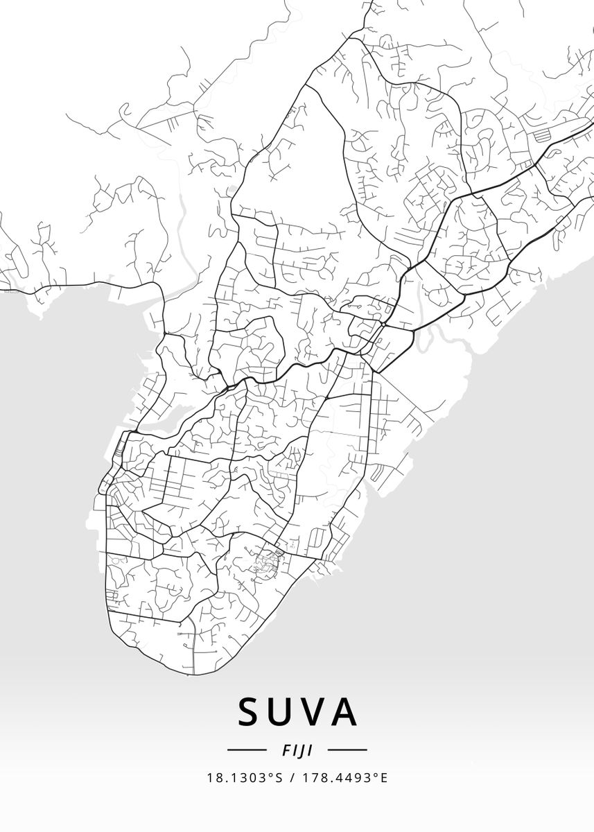 'Suva Fiji' Poster by Designer Map Art | Displate