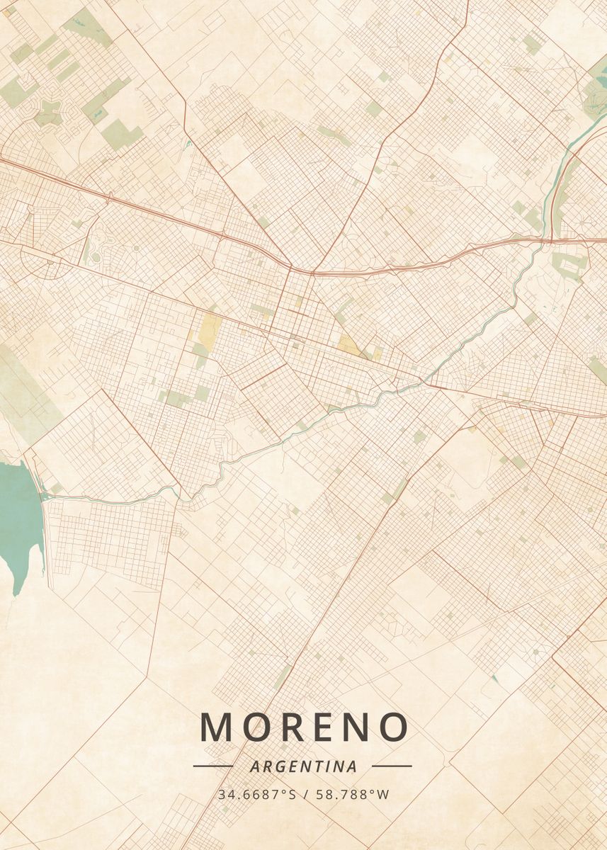'Moreno Argentina' Poster, picture, metal print, paint by Designer Map ...