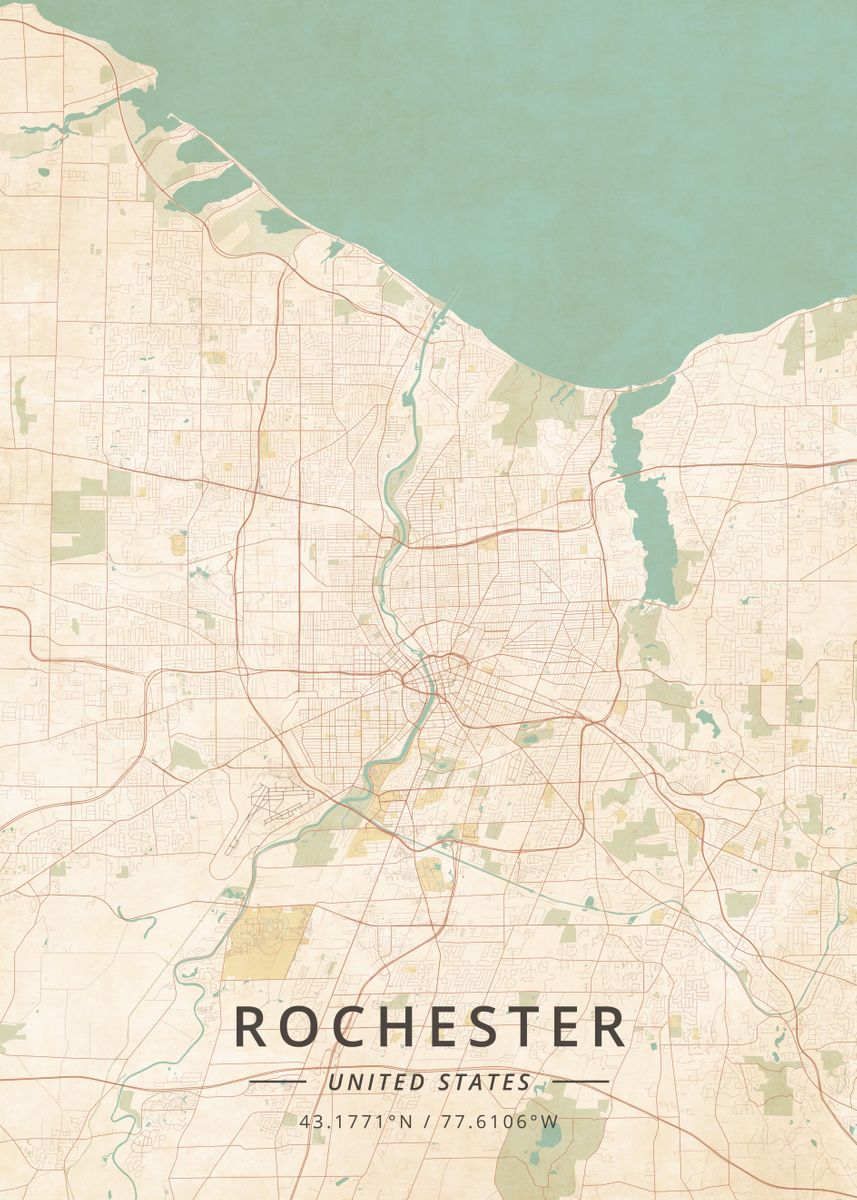 'Rochester United States' Poster, picture, metal print, paint by ...