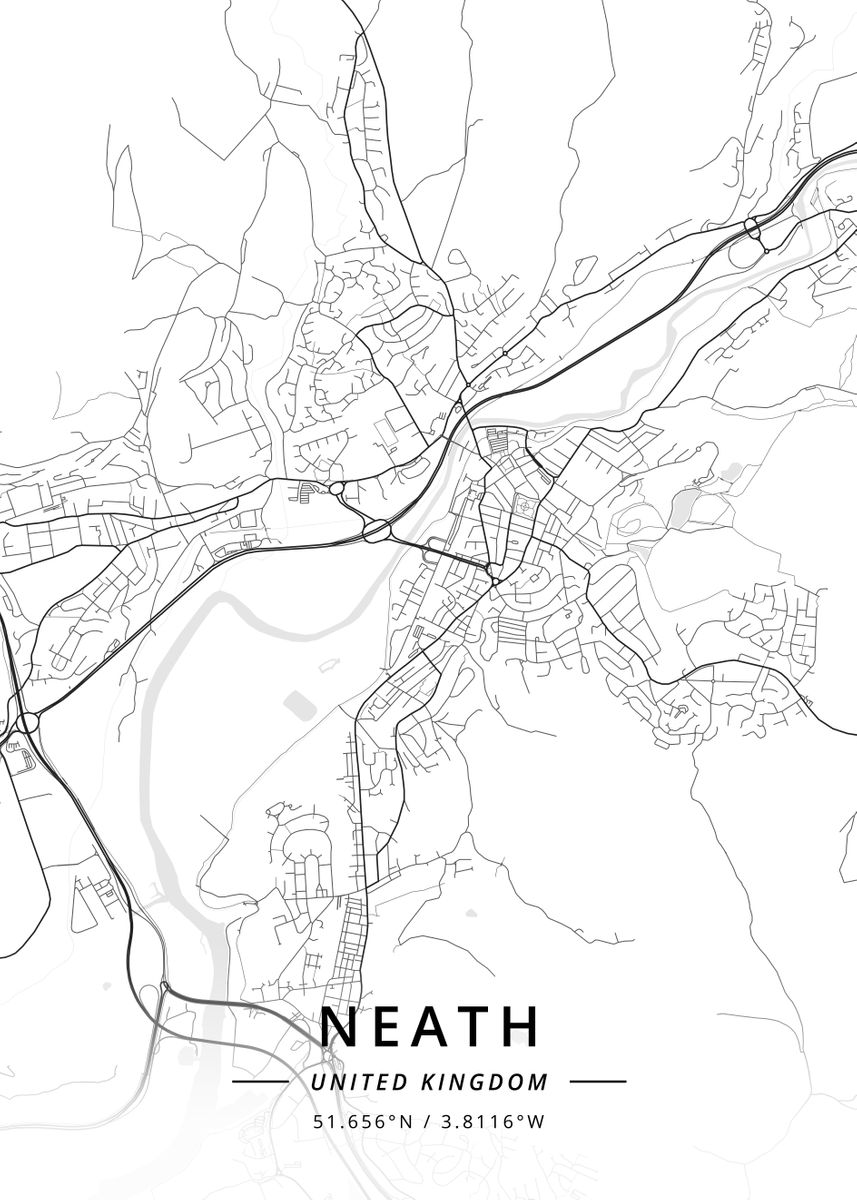 'Neath United Kingdom' Poster, picture, metal print, paint by Designer ...