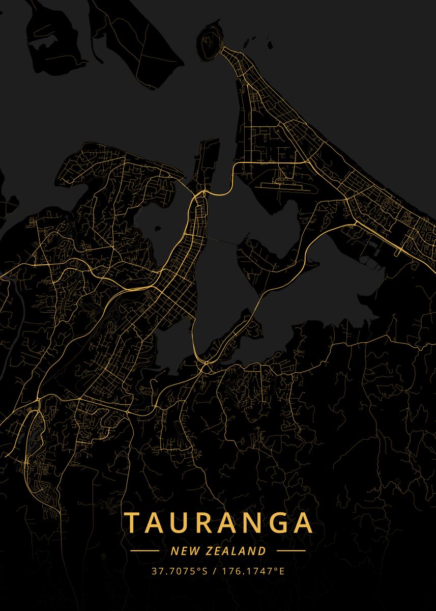 'Tauranga New Zealand' Poster by Designer Map Art | Displate