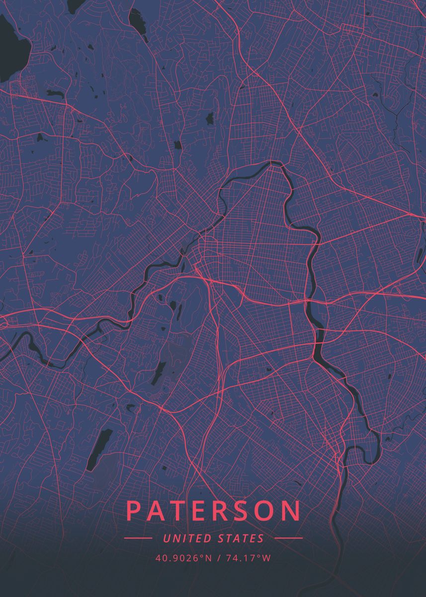 'Paterson United States' Poster by Designer Map Art | Displate