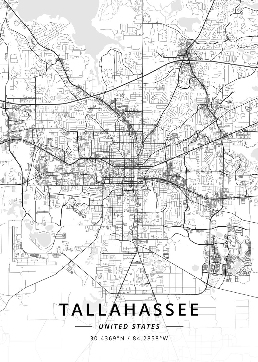 'Tallahassee United States' Poster, picture, metal print, paint by ...