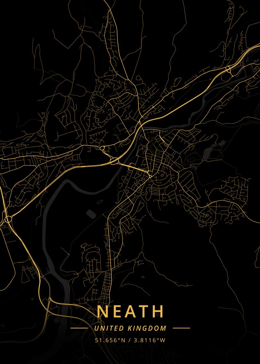 'Neath United Kingdom' Poster, picture, metal print, paint by Designer ...