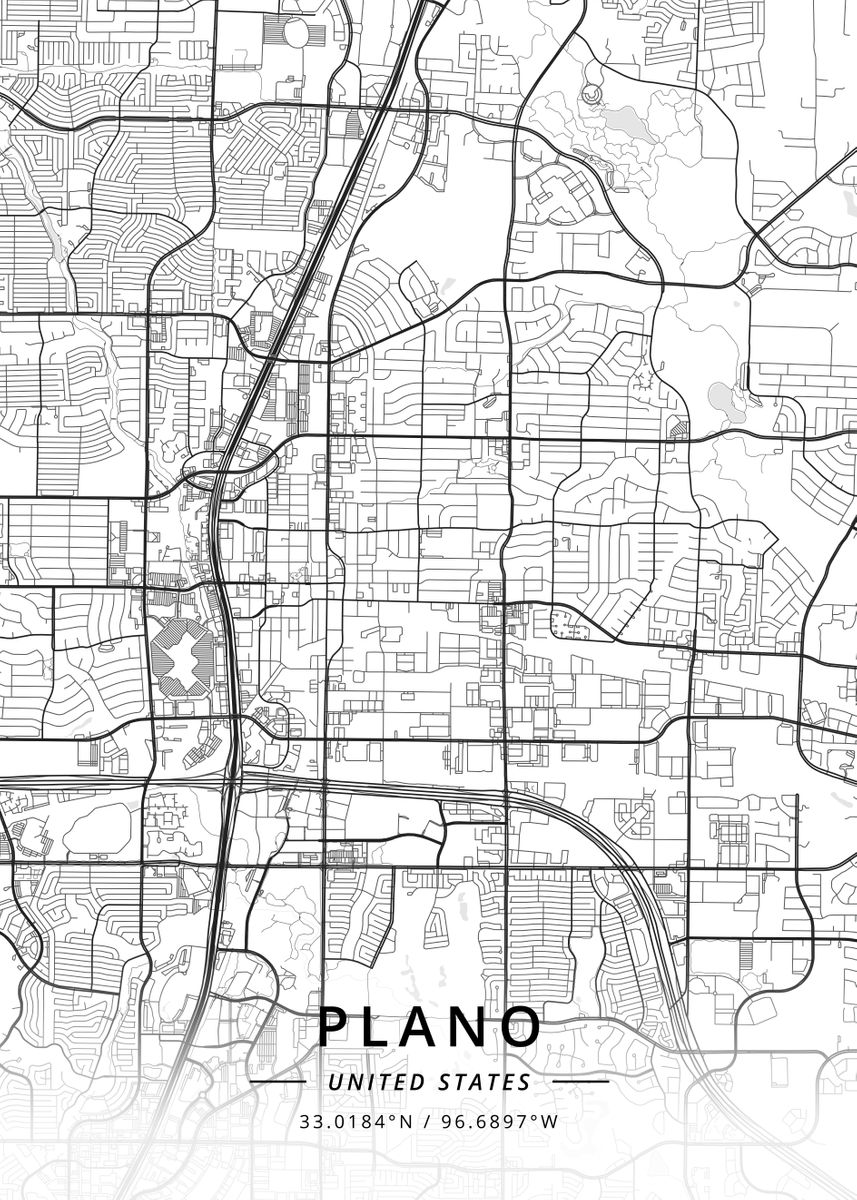 'Plano United States' Poster, picture, metal print, paint by Designer ...