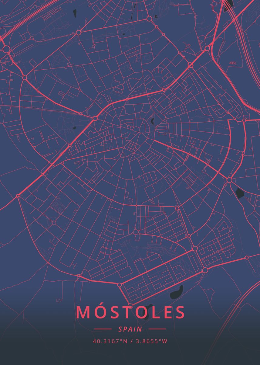 'Mostoles Spain' Poster by Designer Map Art | Displate