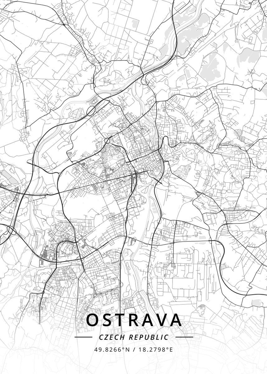 'Ostrava Czech Republic' Poster, picture, metal print, paint by ...