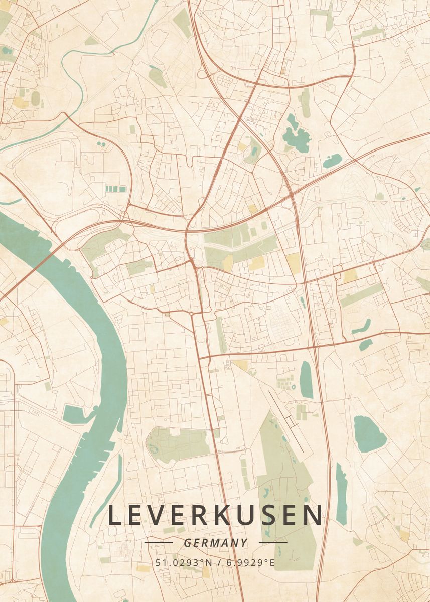 'Leverkusen Germany' Poster by Designer Map Art | Displate
