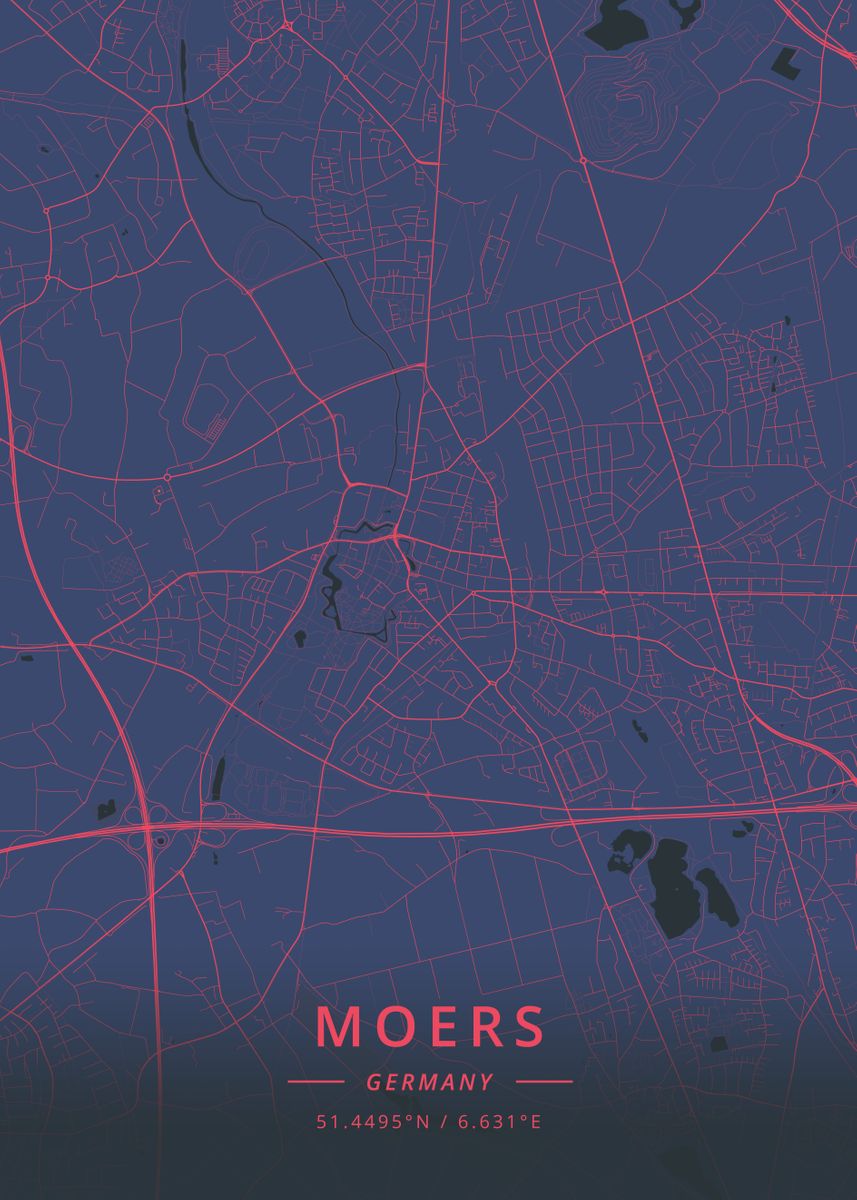 'Moers Germany' Poster by Designer Map Art | Displate