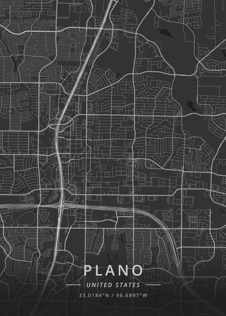'Plano United States' Poster, picture, metal print, paint by Designer ...