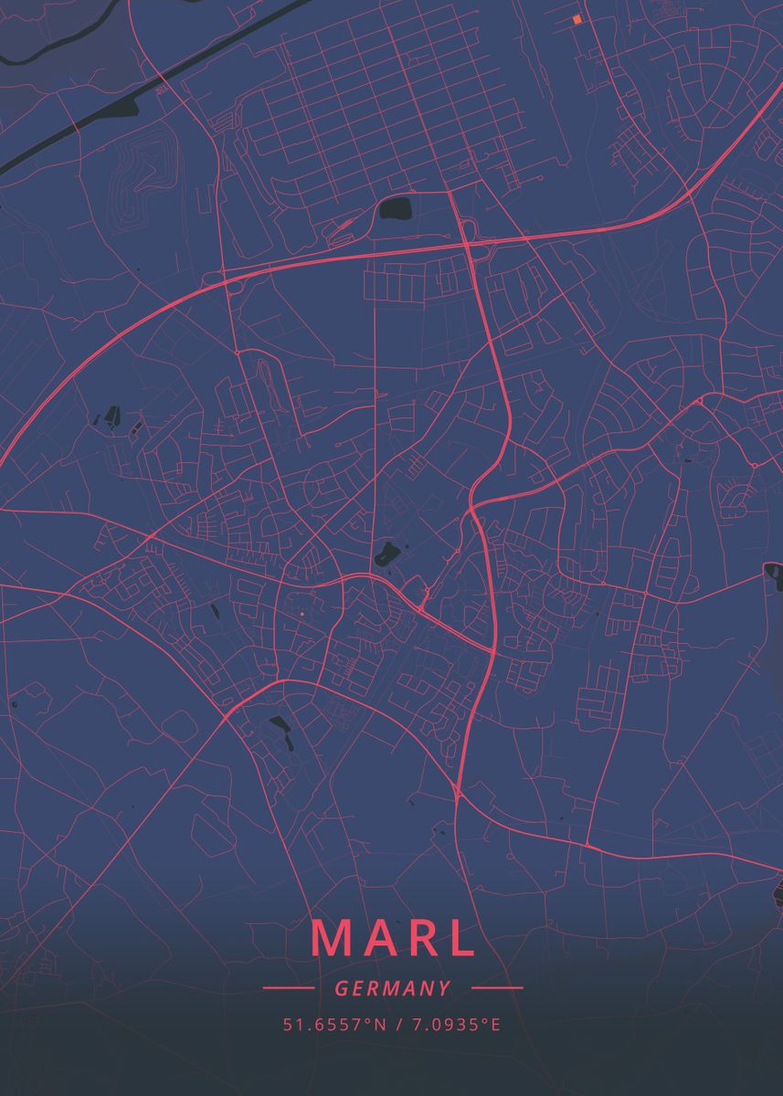 'Marl Germany' Poster by Designer Map Art | Displate