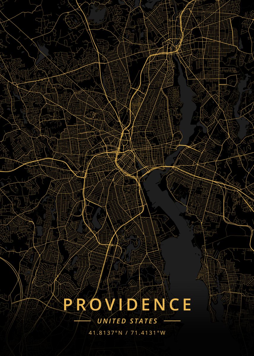 'Providence United States' Poster, picture, metal print, paint by ...