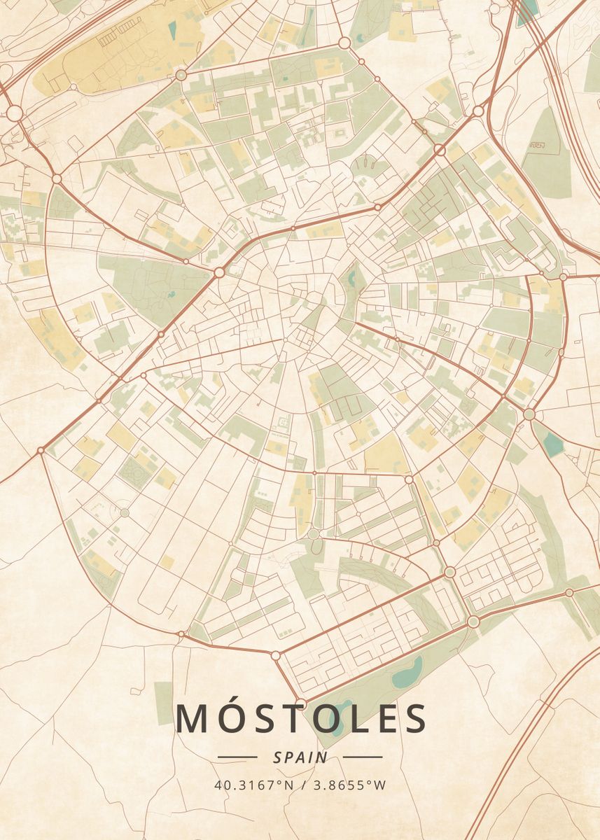 'Mostoles Spain' Poster by Designer Map Art | Displate