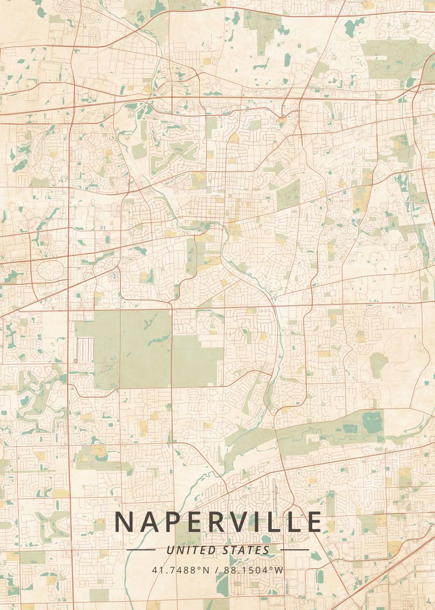 'Naperville United States' Poster, picture, metal print, paint by ...