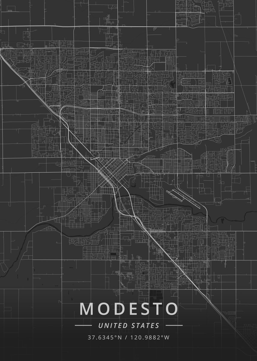 'Modesto United States' Poster by Designer Map Art | Displate