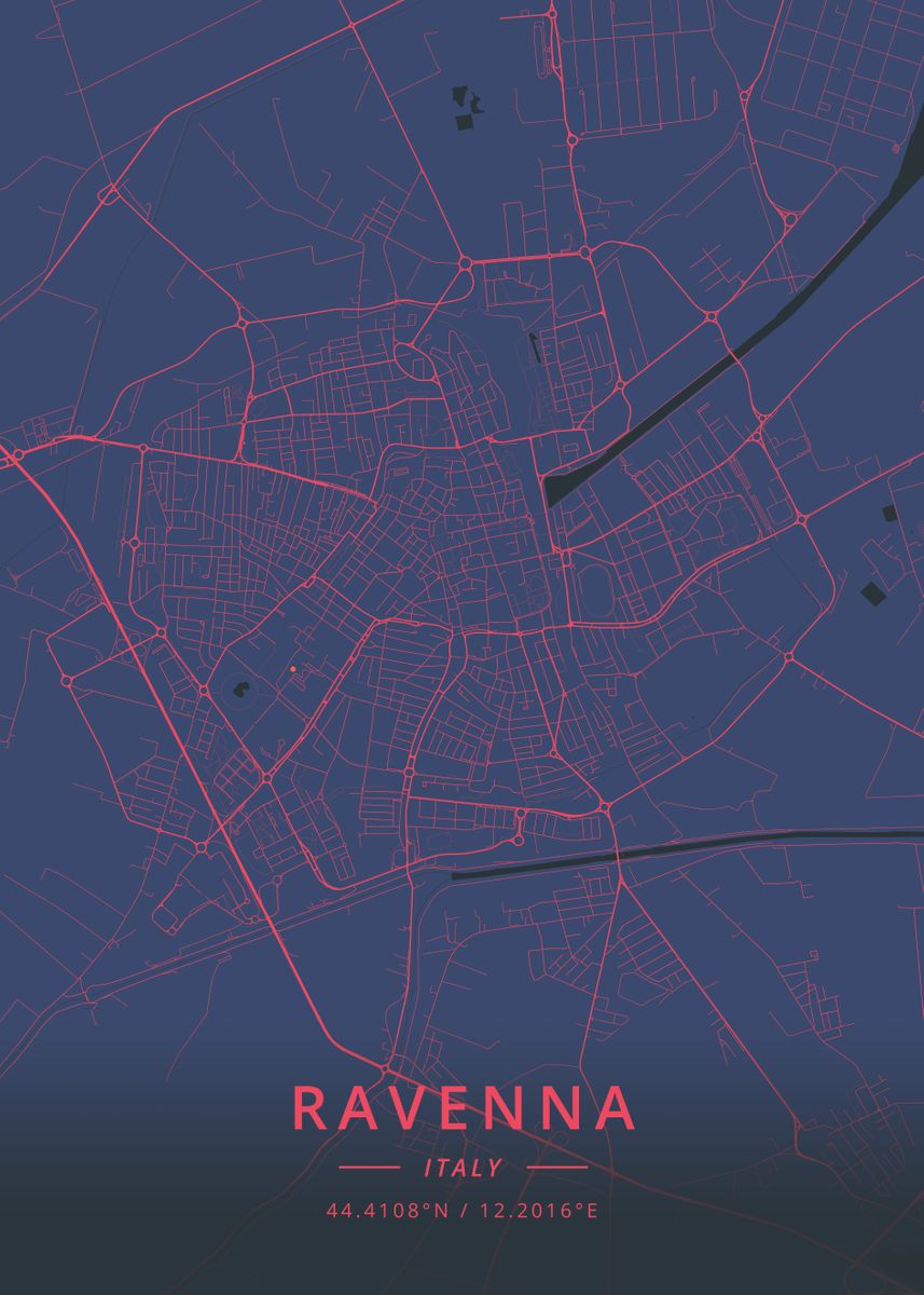 'Ravenna Italy' Poster by Designer Map Art | Displate