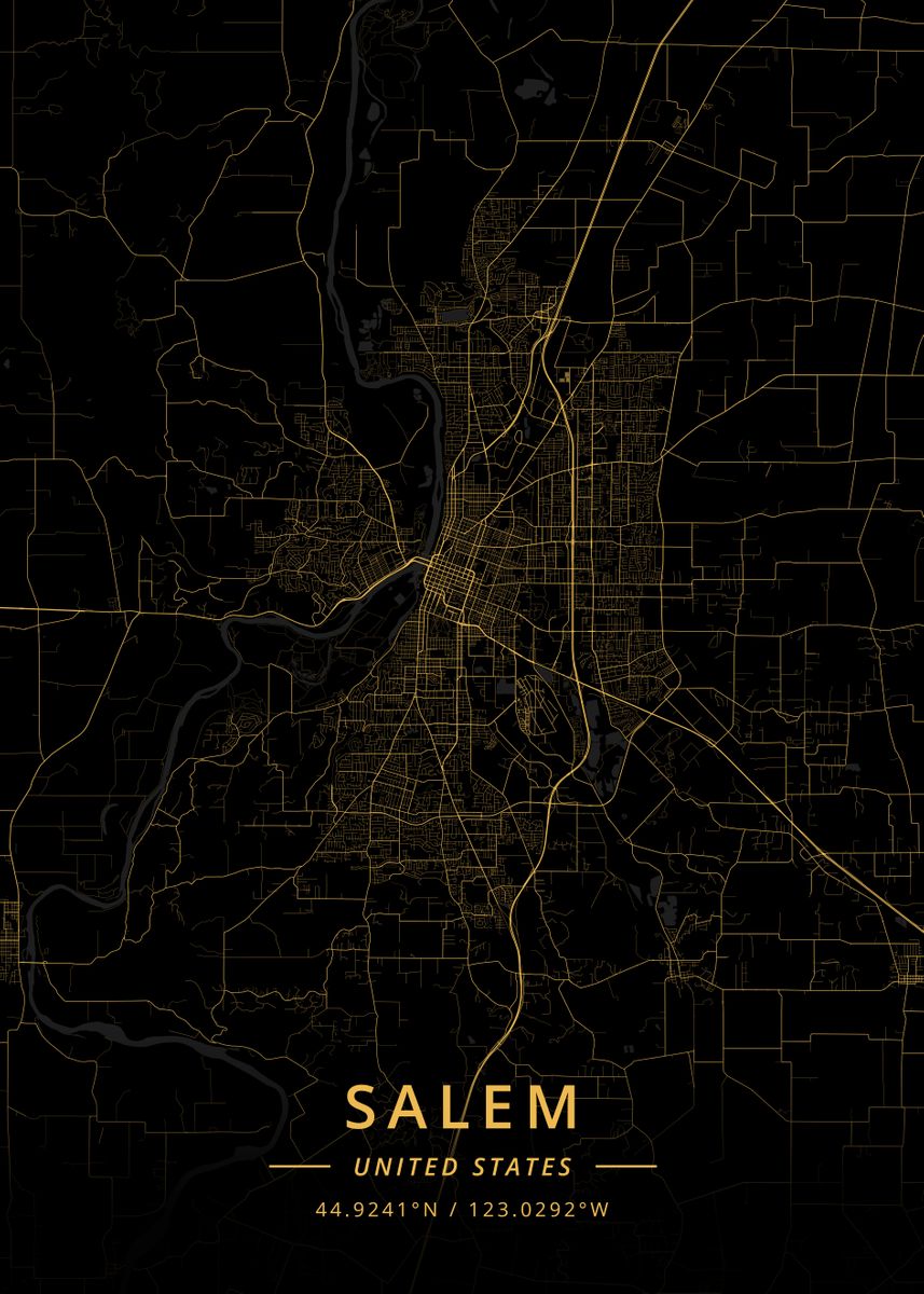 'Salem United States' Poster, picture, metal print, paint by Designer ...