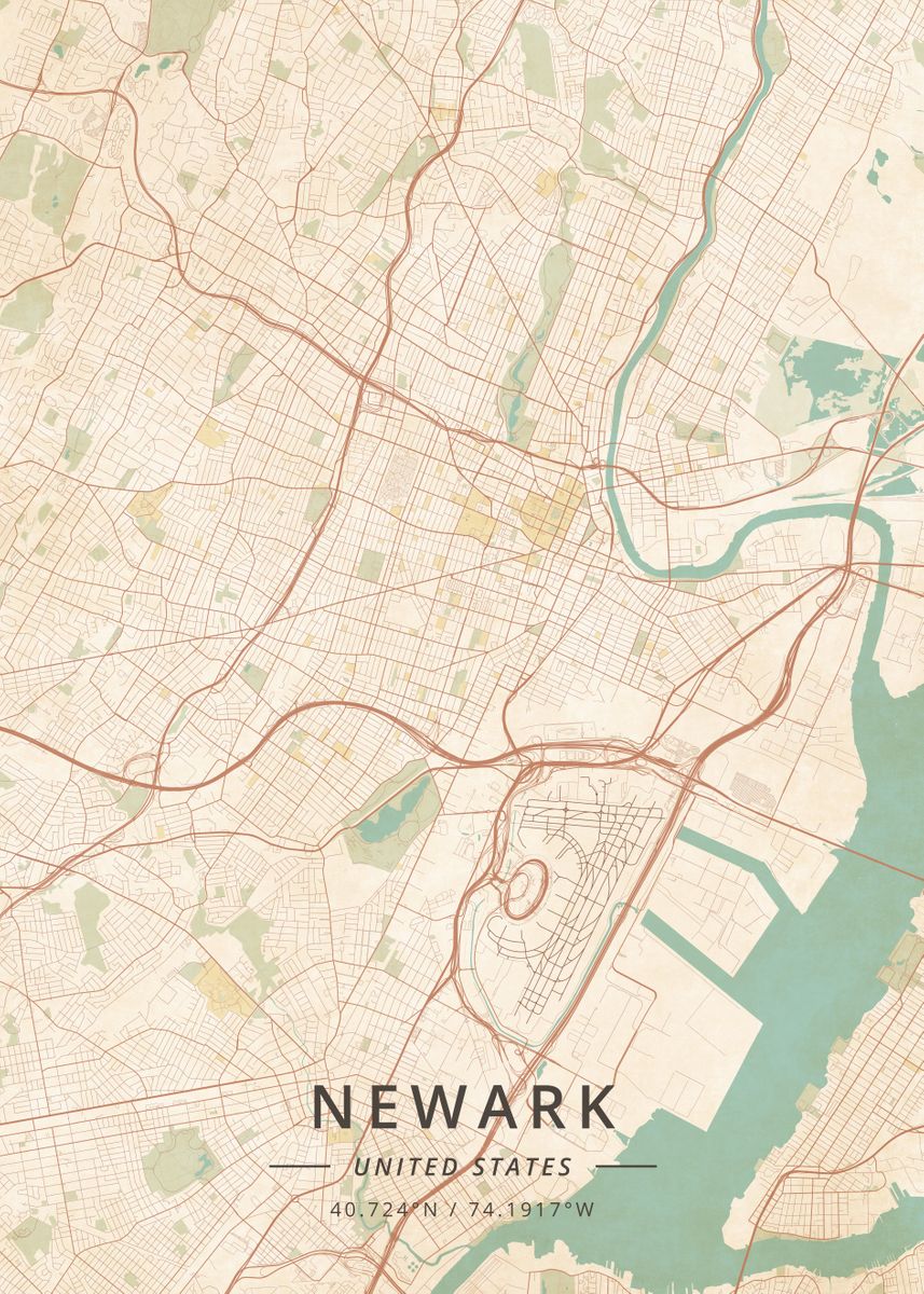 'Newark United States' Poster, picture, metal print, paint by Designer ...