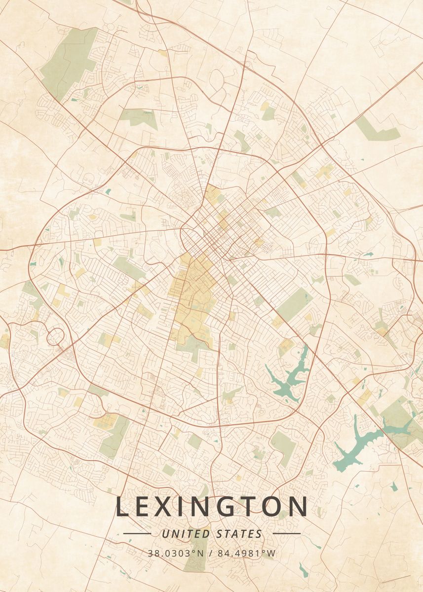 'Lexington United States' Poster by Designer Map Art | Displate