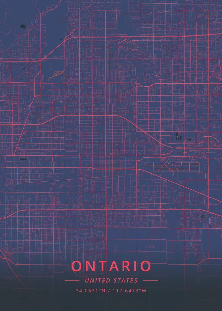'Ontario United States' Poster by Designer Map Art | Displate