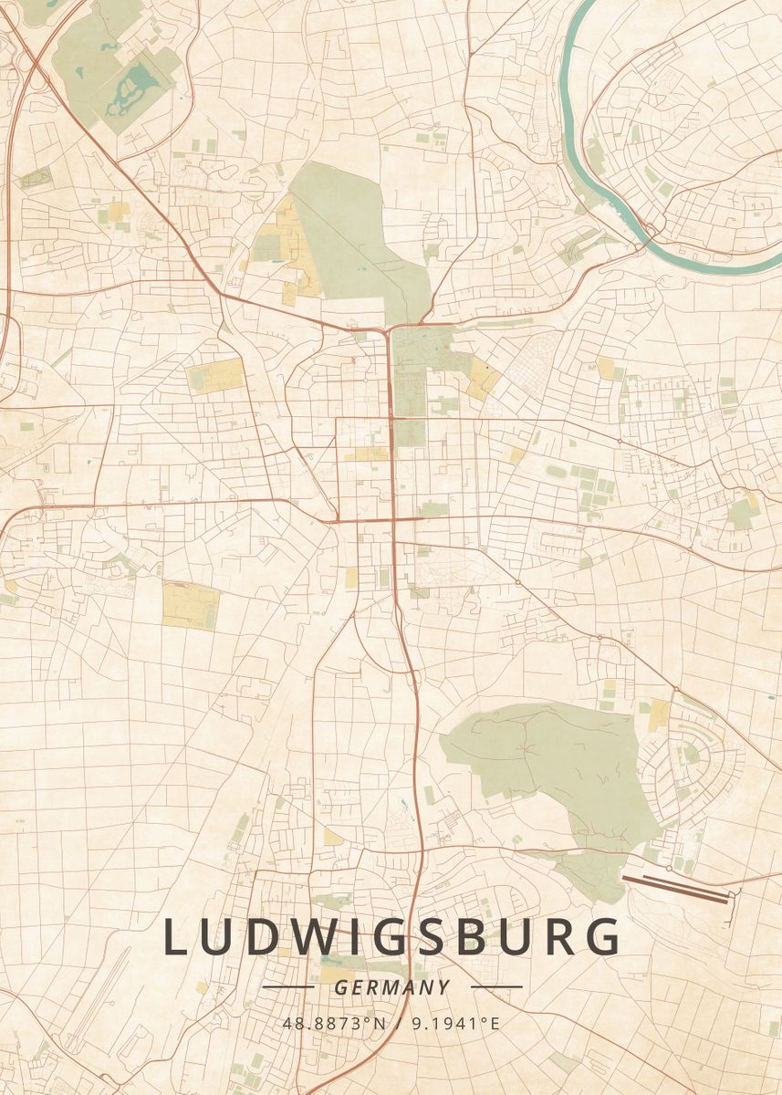 'Ludwigsburg Germany' Poster, picture, metal print, paint by Designer ...