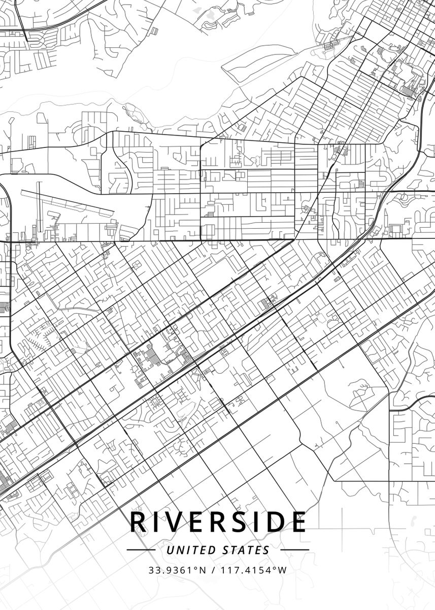 'Riverside United States' Poster, picture, metal print, paint by ...