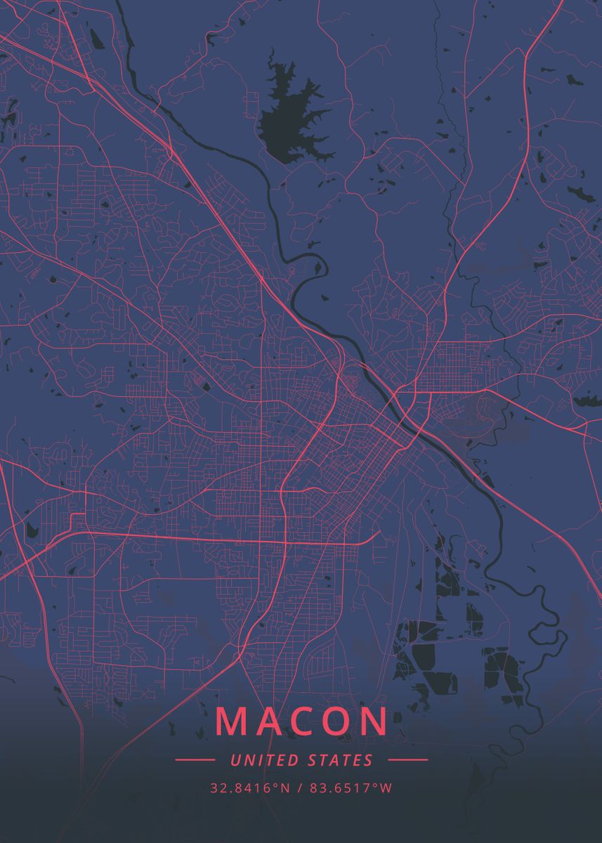 'Macon United States' Poster by Designer Map Art | Displate