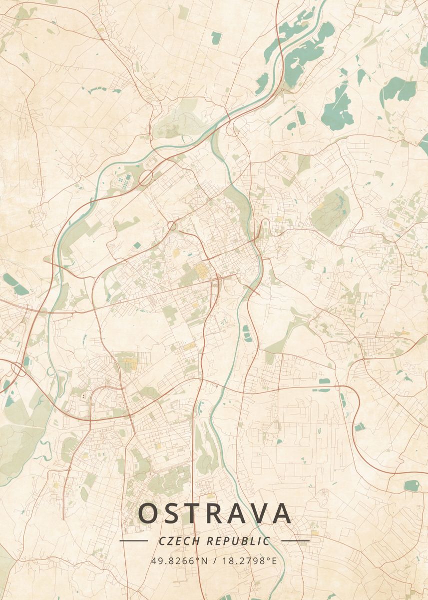 'Ostrava Czech Republic' Poster by Designer Map Art | Displate