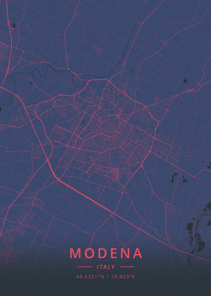 'Modena Italy' Poster by Designer Map Art | Displate