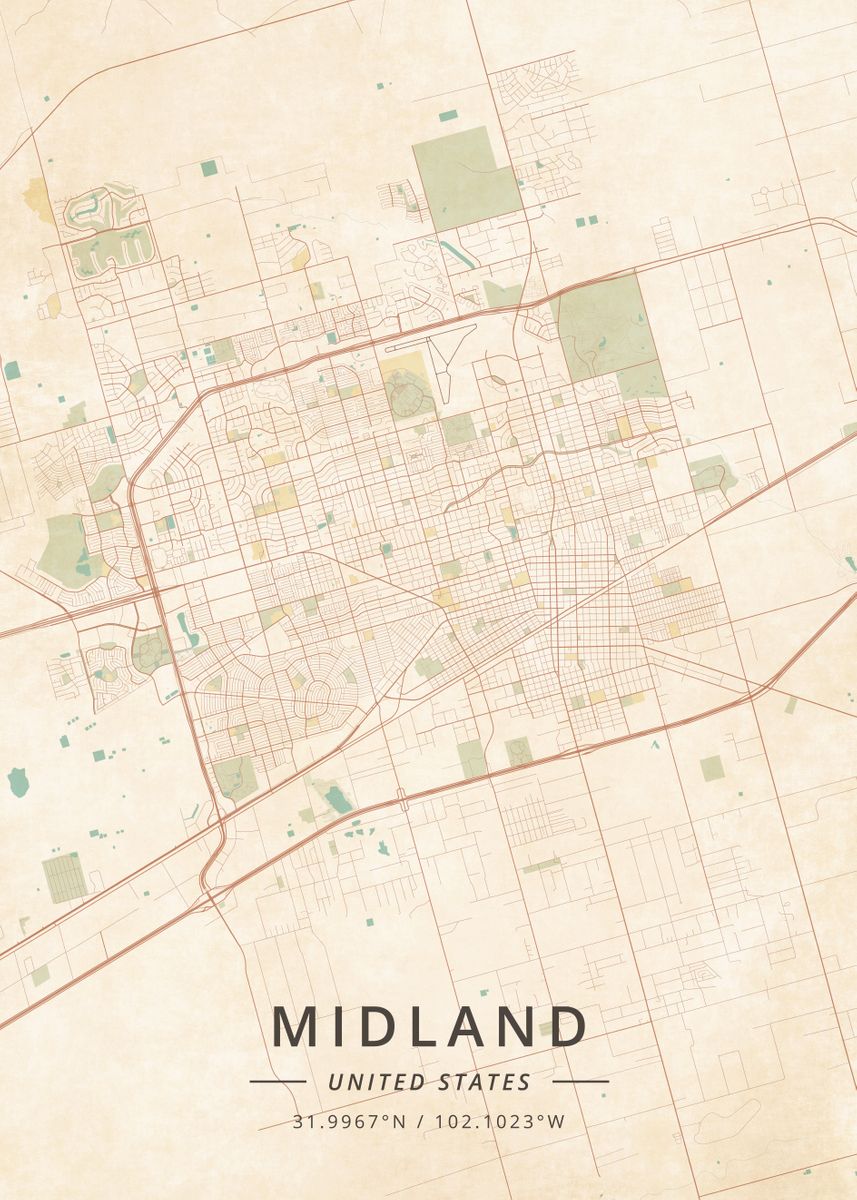 'Midland United States' Poster, picture, metal print, paint by Designer ...