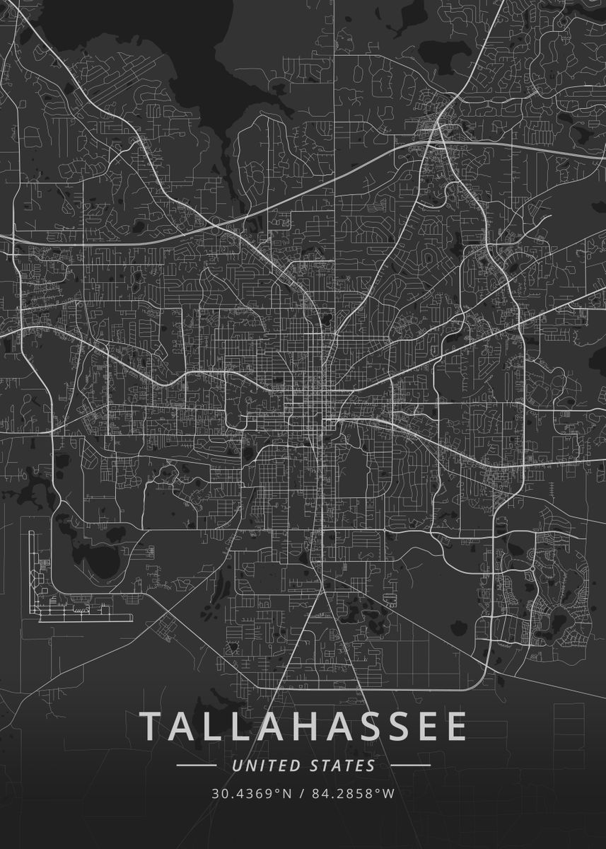 'Tallahassee United States' Poster by Designer Map Art | Displate