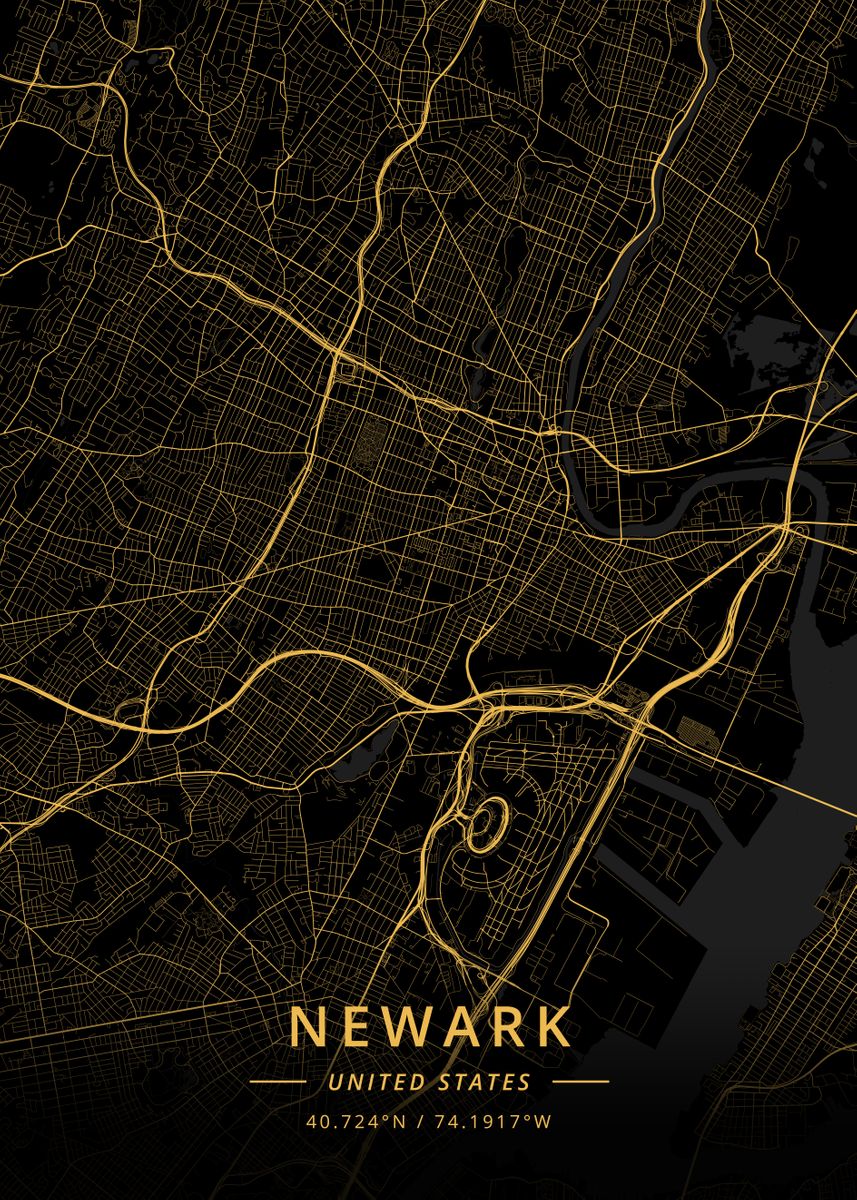 'Newark United States' Poster, picture, metal print, paint by Designer ...