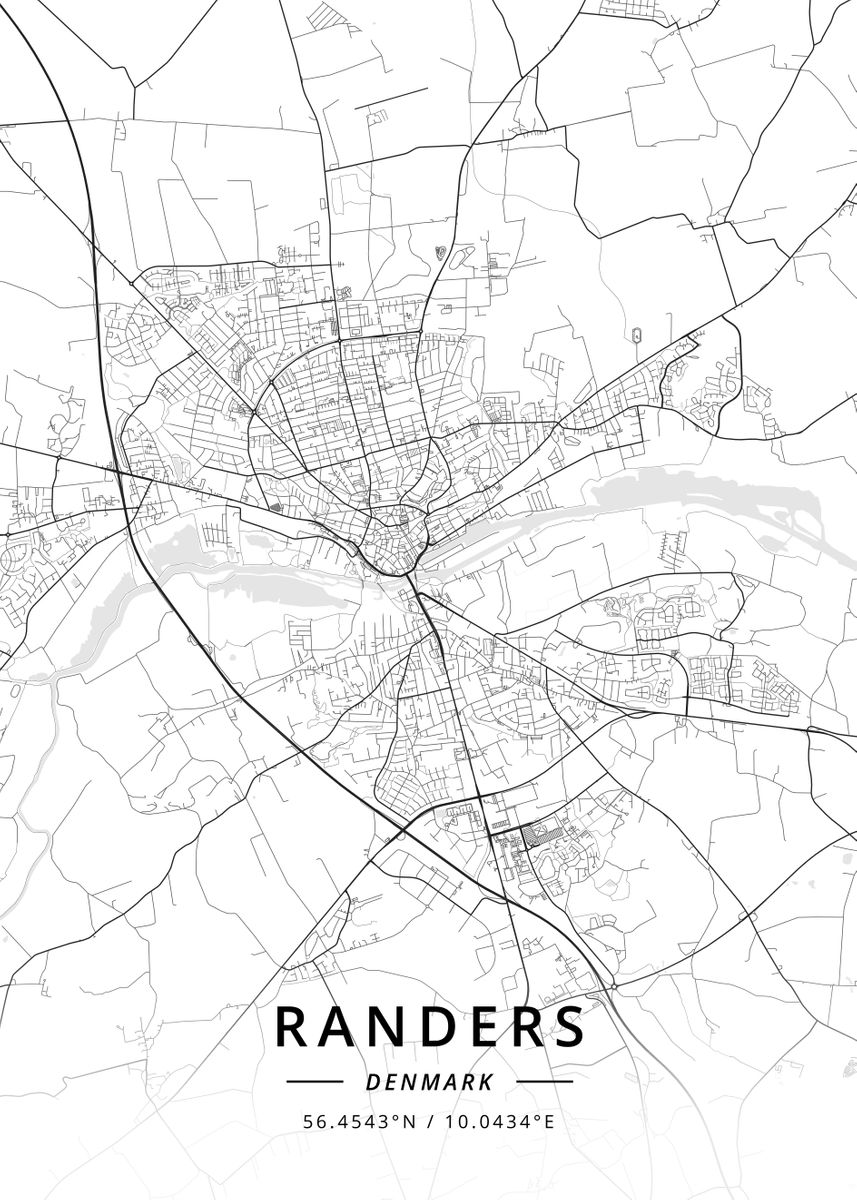 'Randers Denmark' Poster by Designer Map Art | Displate