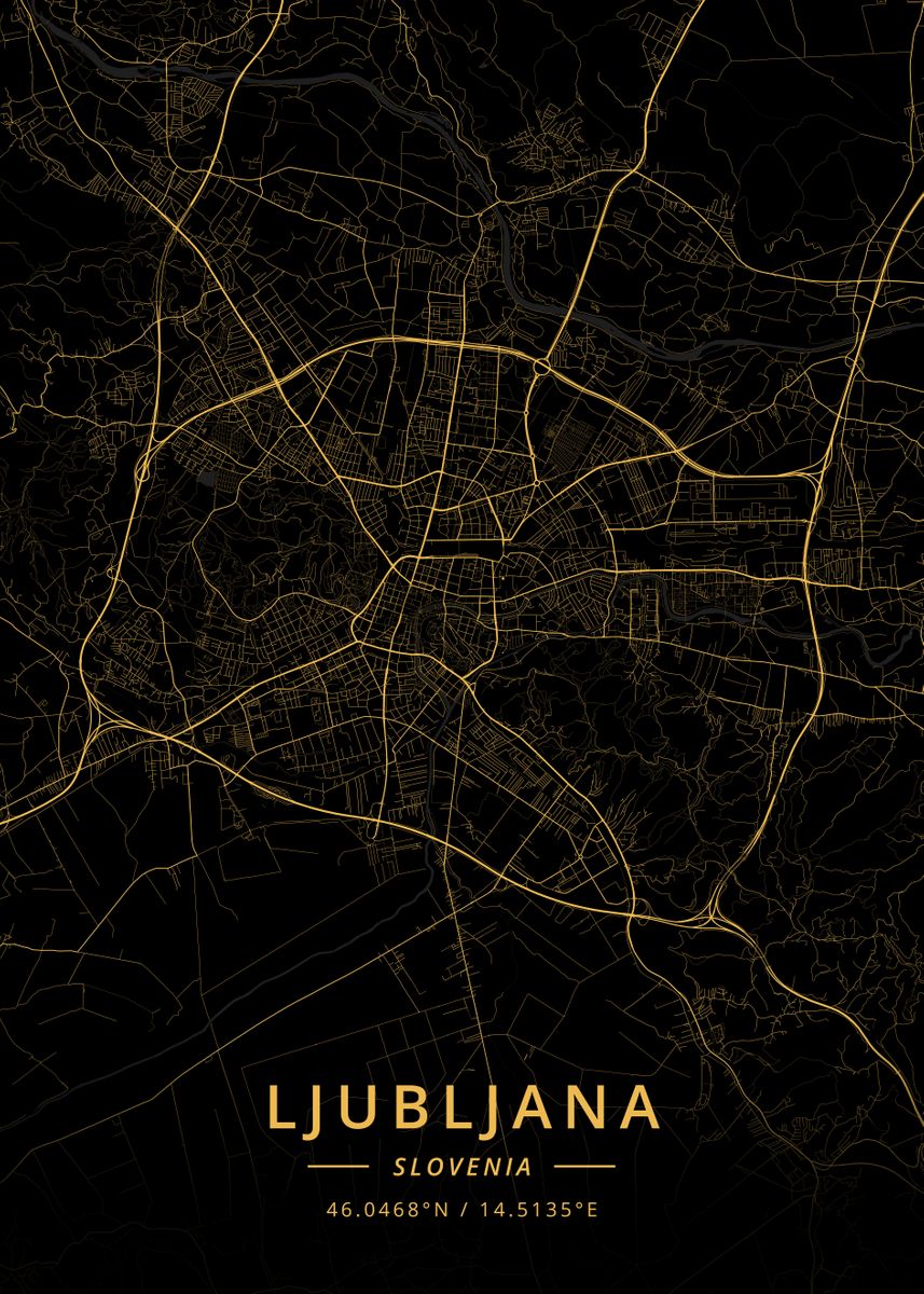 'Ljubljana Slovenia' Poster, picture, metal print, paint by Designer ...
