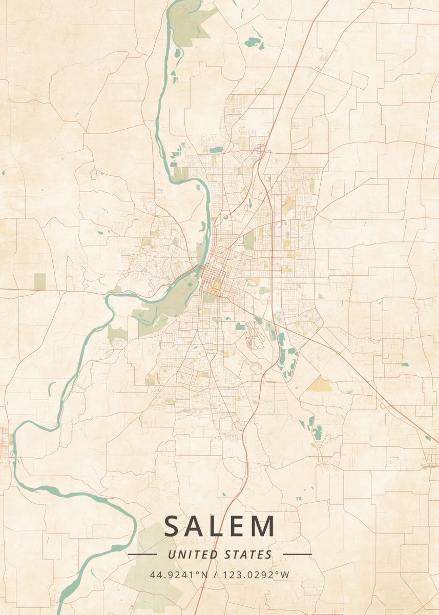 'Salem United States' Poster by Designer Map Art | Displate