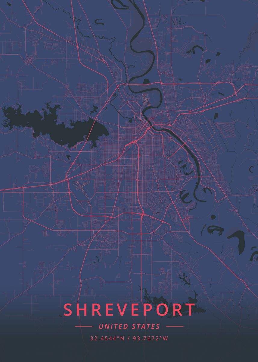 'Shreveport United States' Poster, picture, metal print, paint by ...