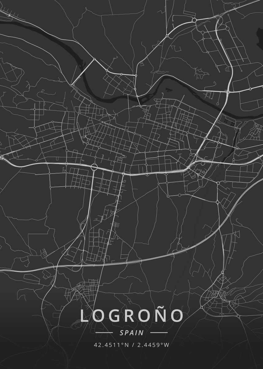 'Logrono Spain' Poster by Designer Map Art | Displate