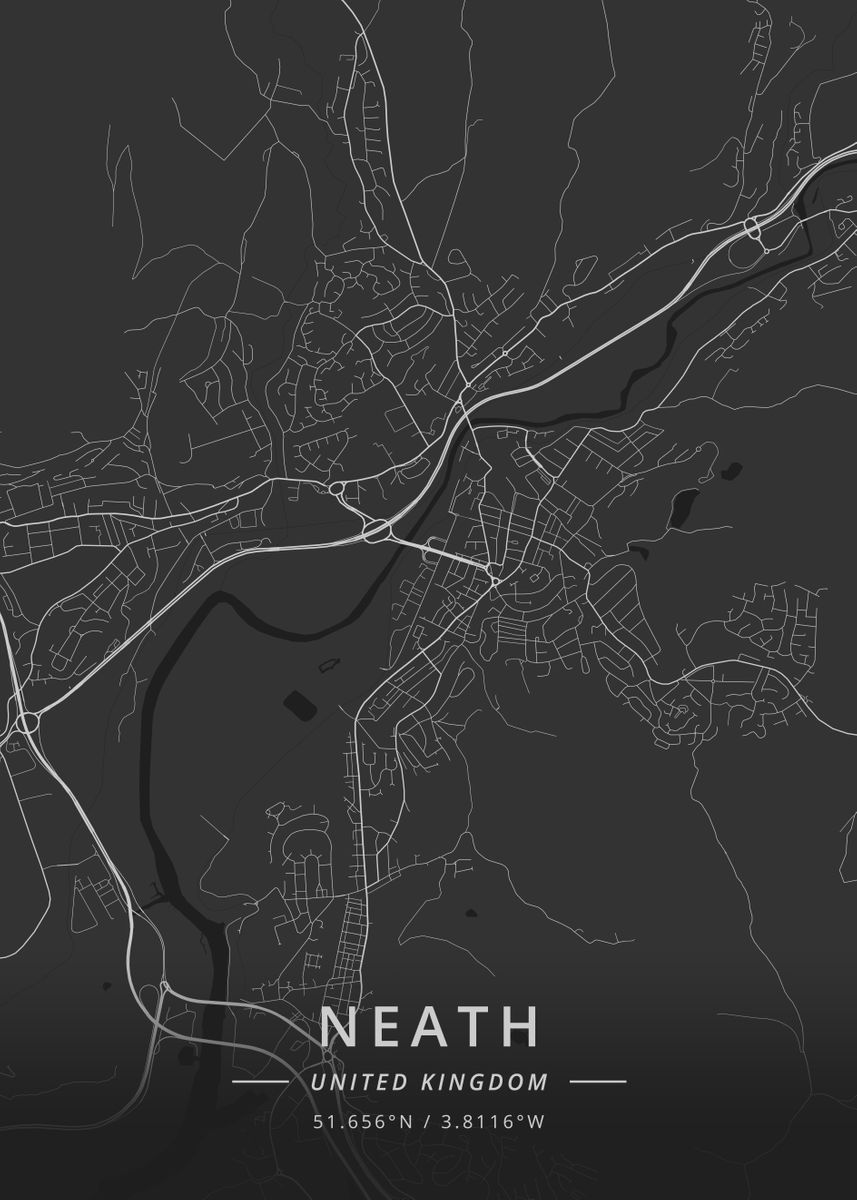'Neath United Kingdom' Poster, picture, metal print, paint by Designer ...
