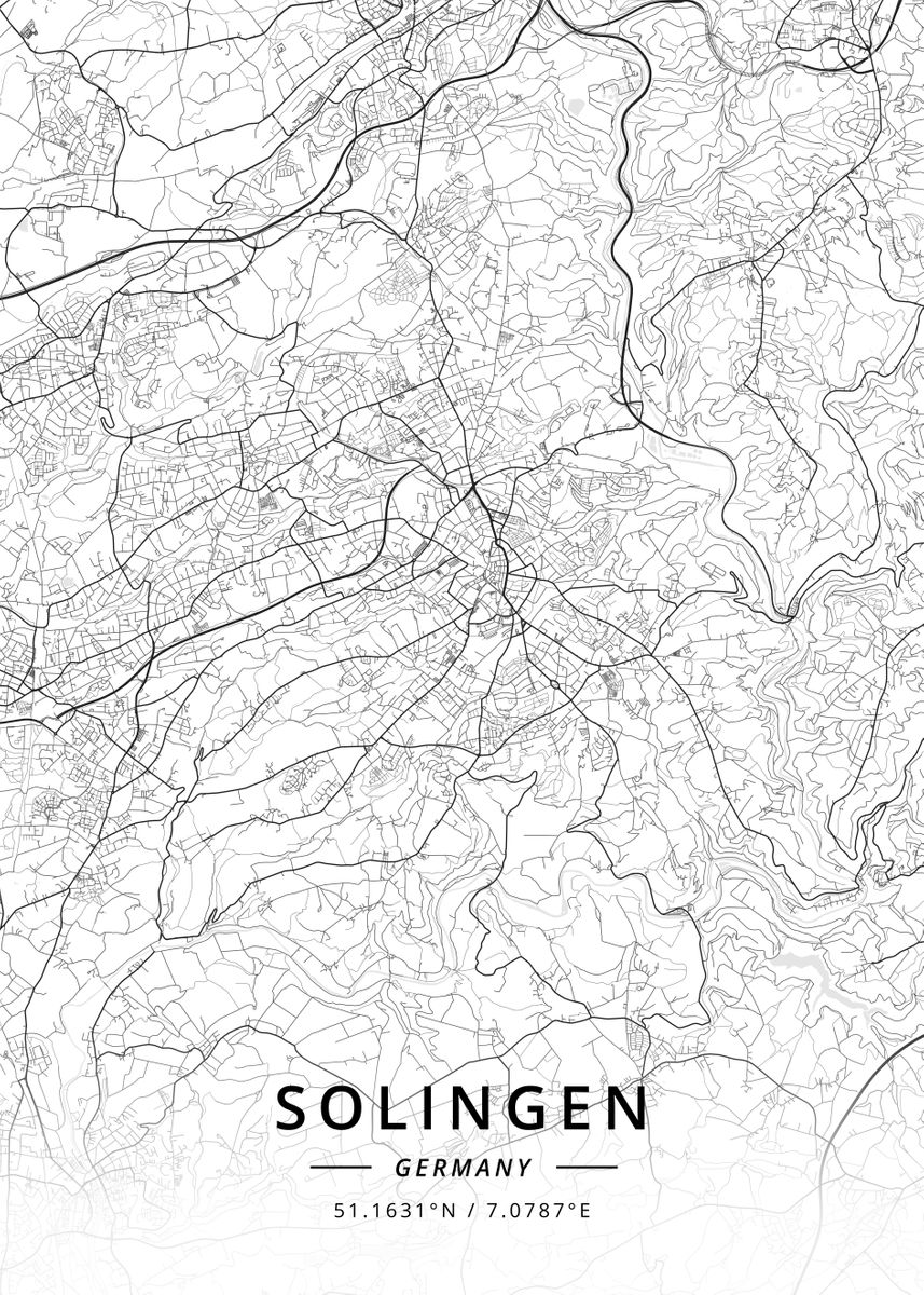 'Solingen Germany' Poster by Designer Map Art | Displate
