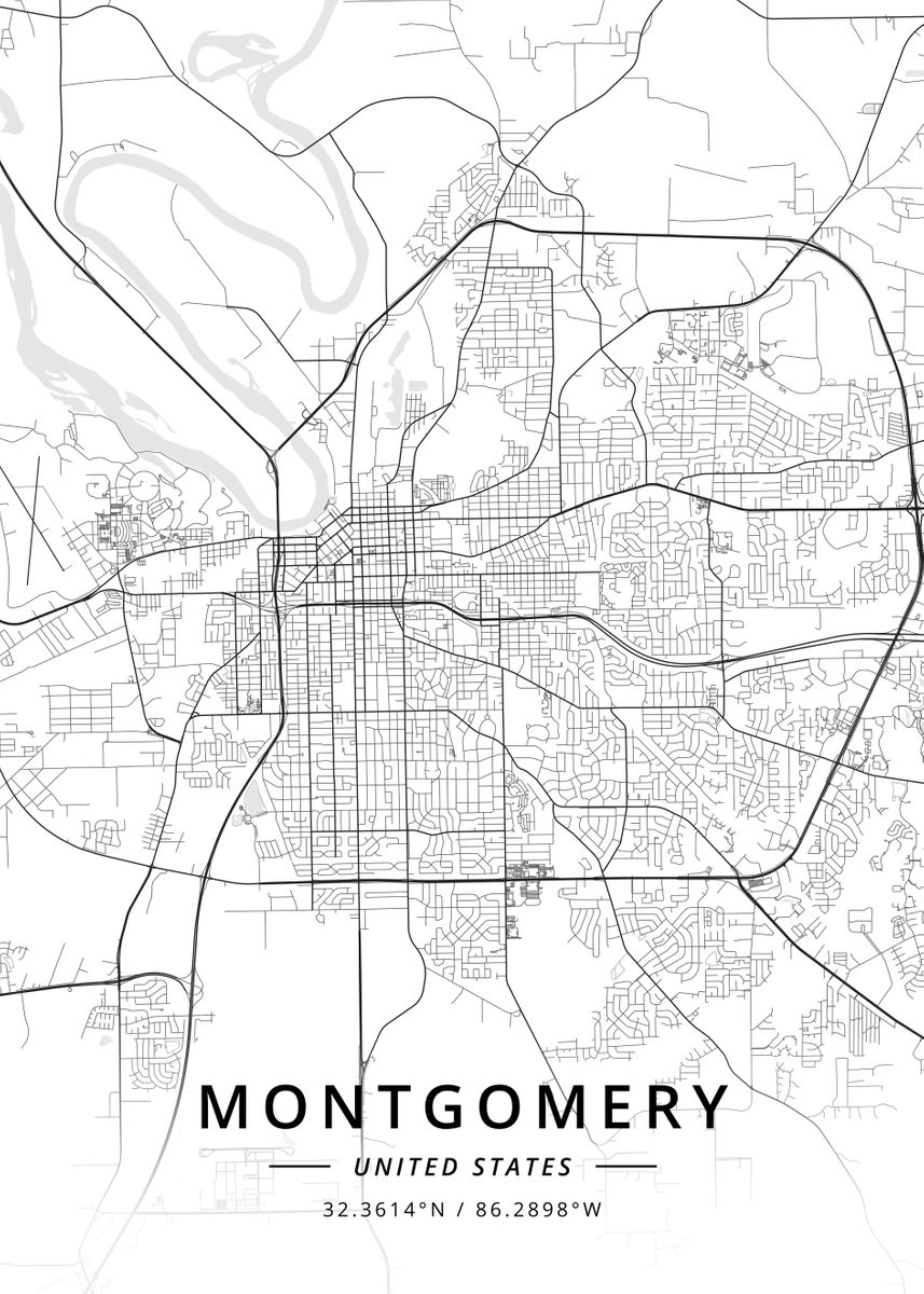 'Montgomery United States' Poster, picture, metal print, paint by ...