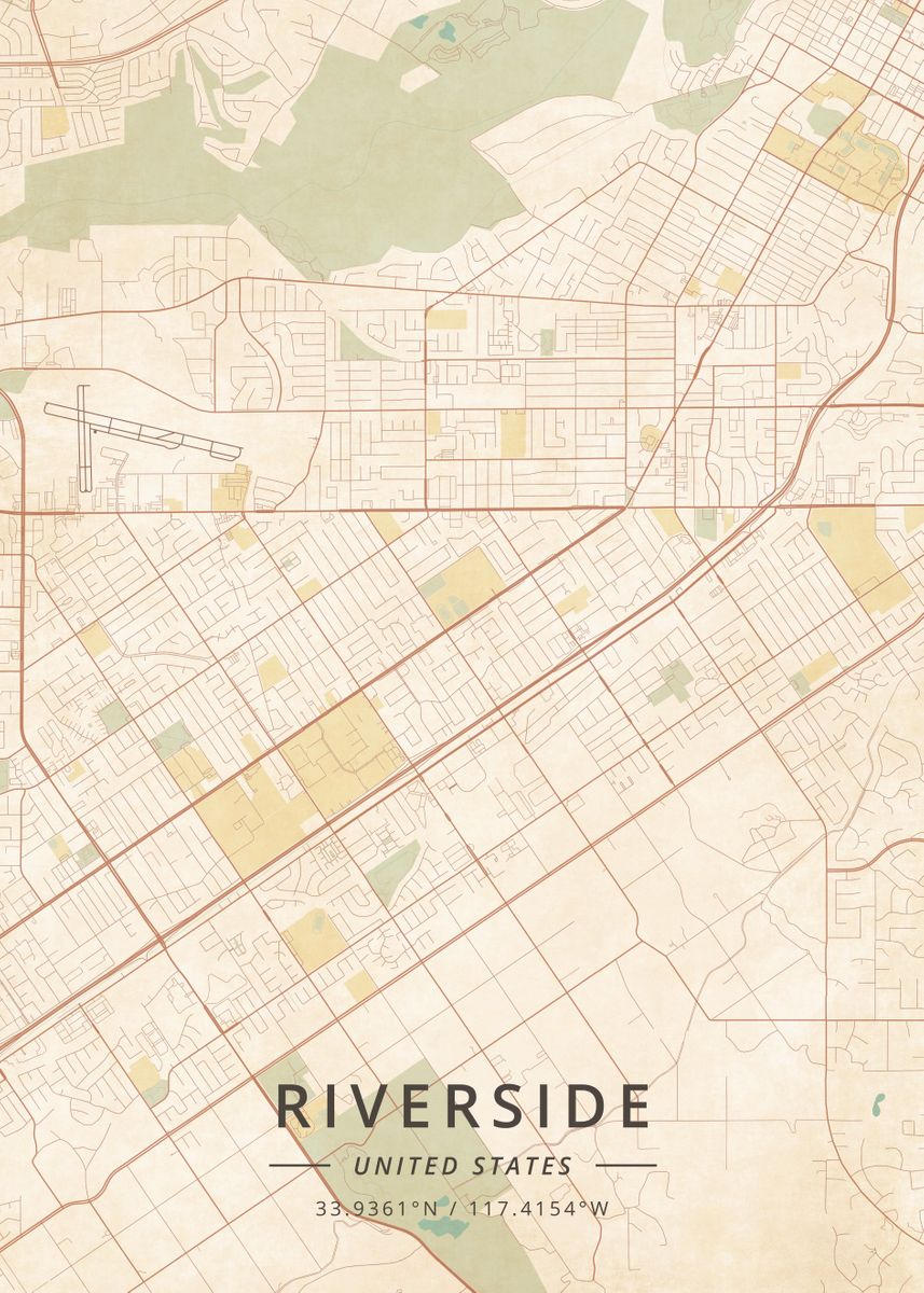 'Riverside United States' Poster, picture, metal print, paint by ...