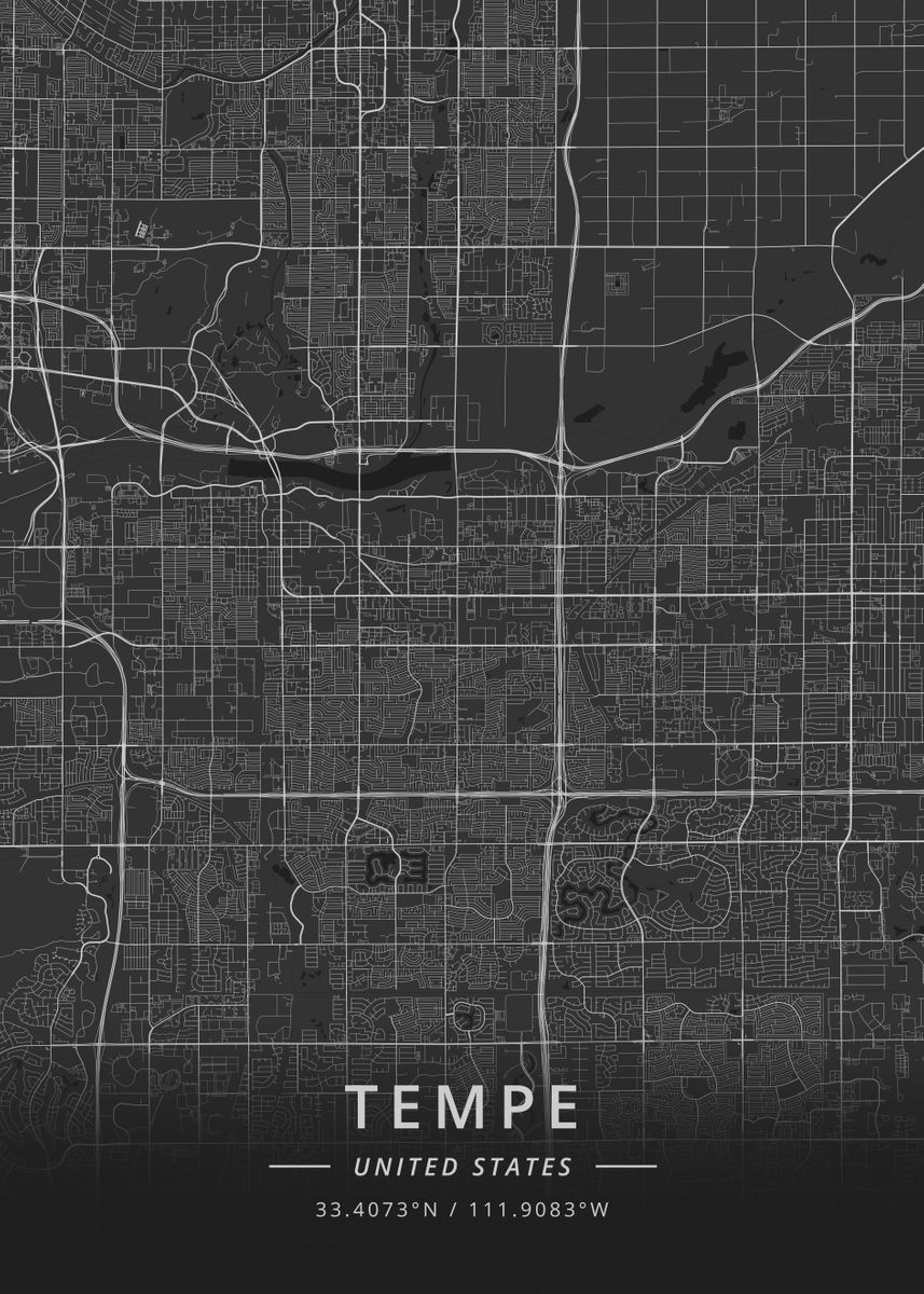'Tempe United States' Poster by Designer Map Art | Displate