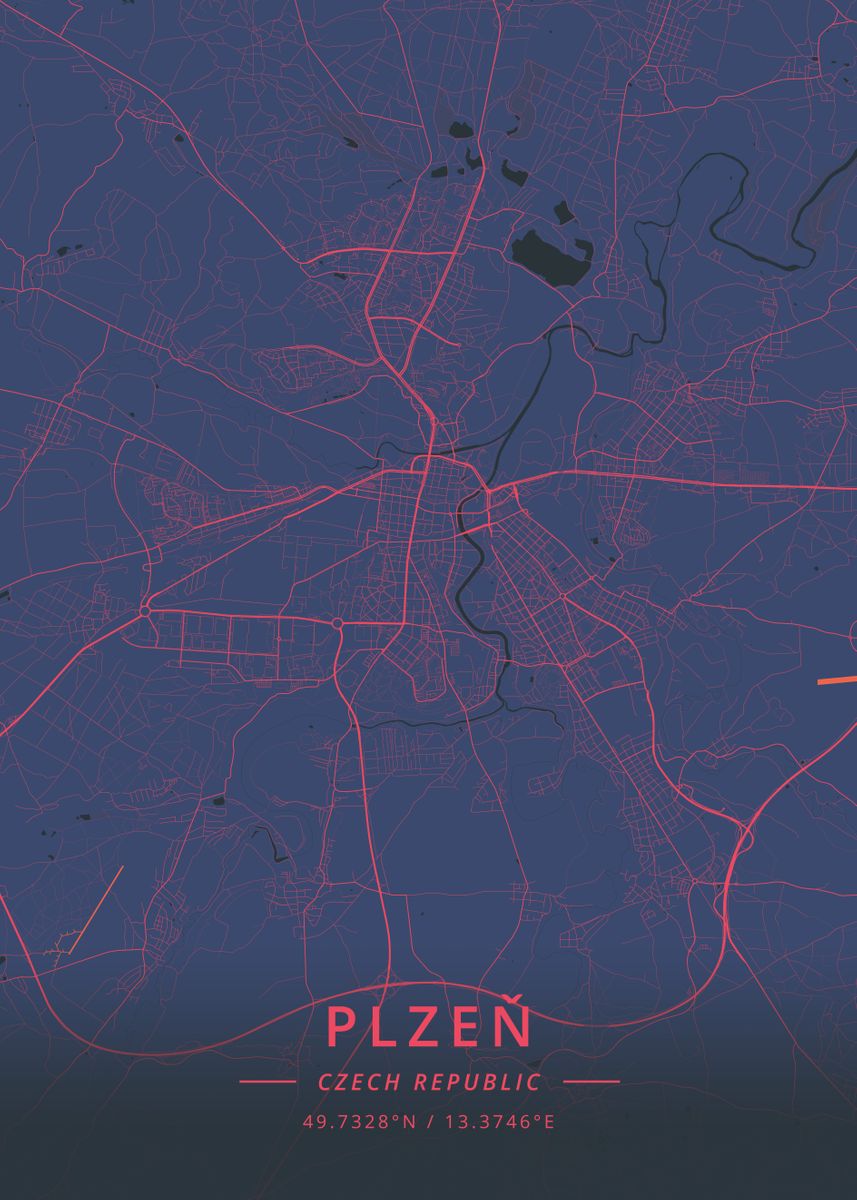 'Plzen Czech Republic' Poster, picture, metal print, paint by Designer ...