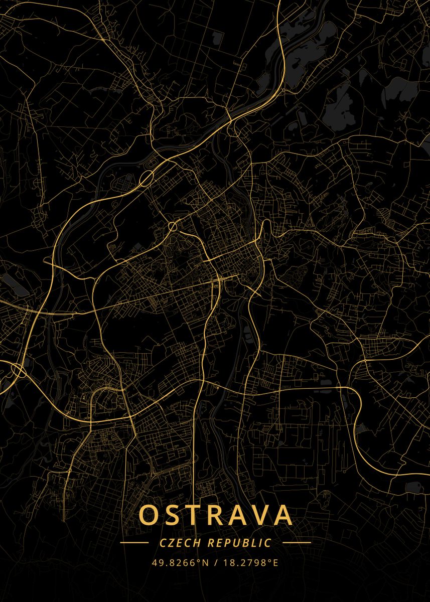 'Ostrava Czech Republic' Poster, picture, metal print, paint by ...