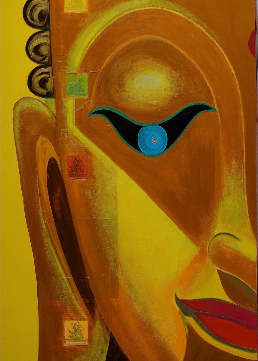 'Yellow Buddha' Poster, picture, metal print, paint by Francisco Little ...